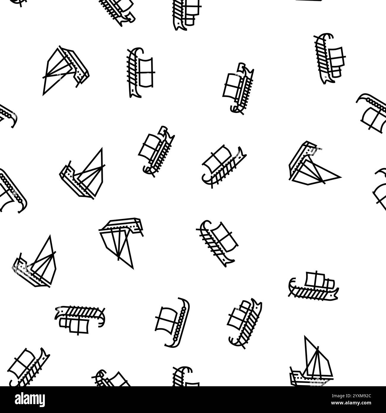 ancient ship maritime vessel seamless pattern vector Stock Vector Image ...
