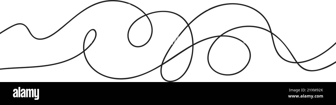 Seamless wavy line pattern with curvy abstract squiggles in a ...