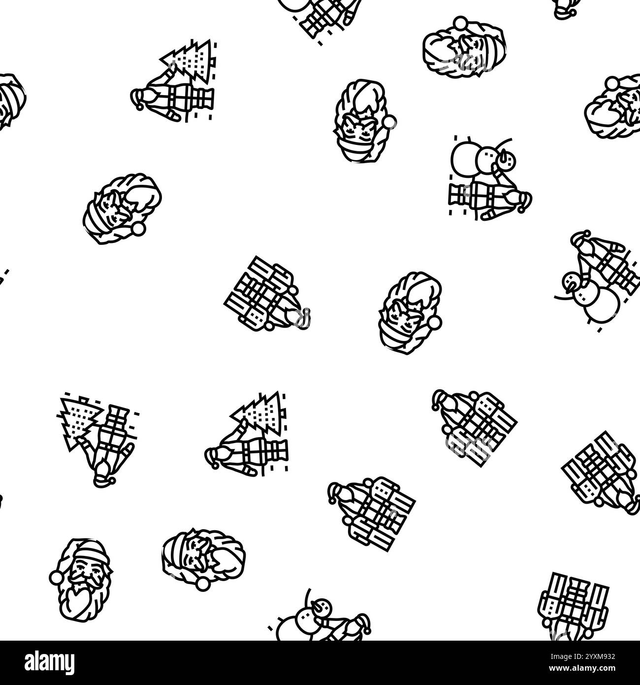 Vector christmas stockings in Black and White Stock Photos & Images - Alamy