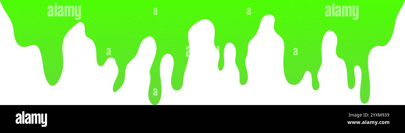 Dripping green goo with splashes and blot effects. Mucus texture blobs ...