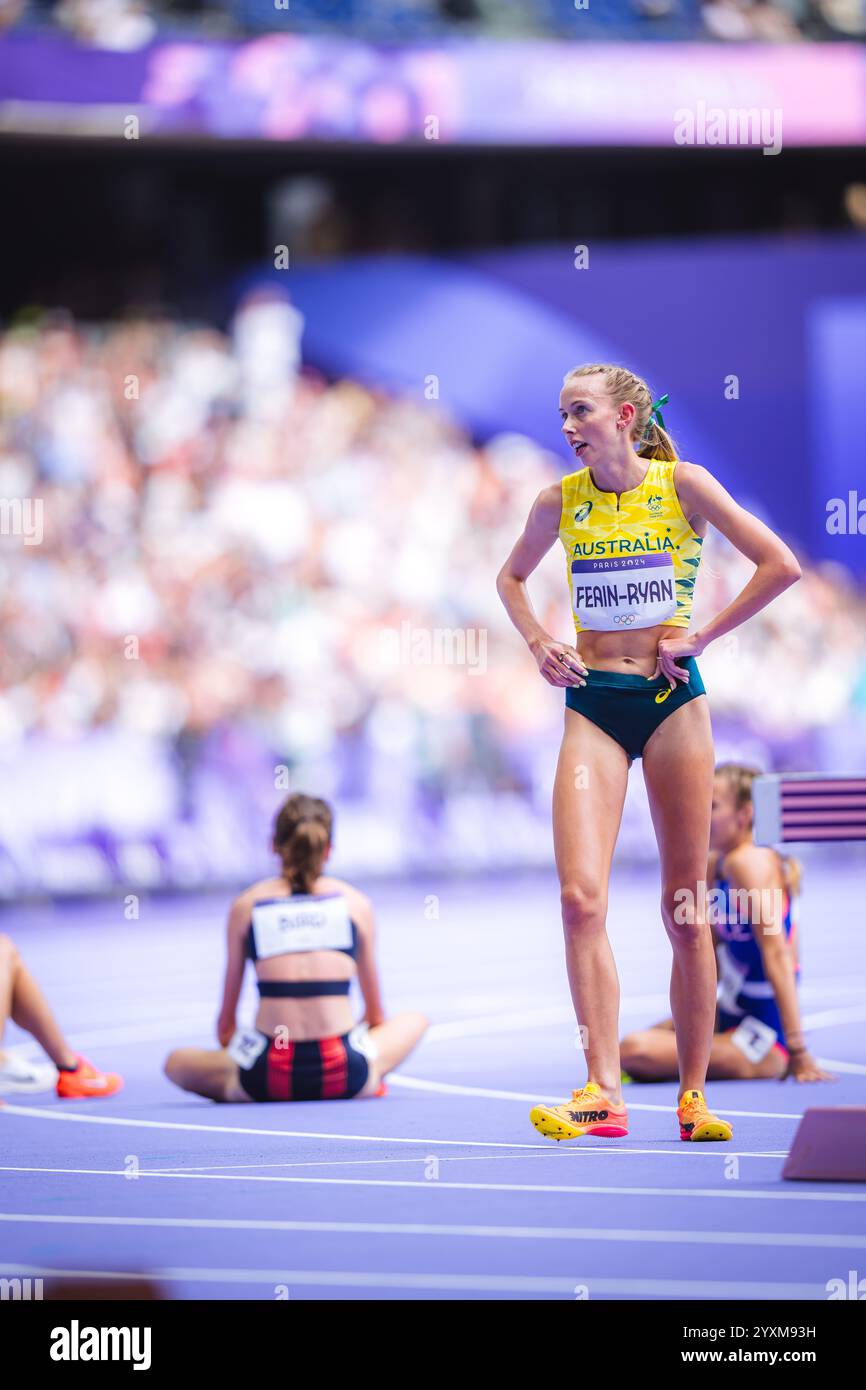 Cara Feain-Ryan participating in the 3000 metres steeplechase at the ...