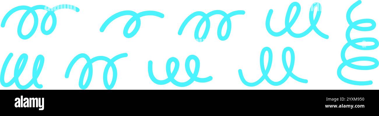 Calligraphic swash with smooth curve and hand drawn flourish. Blue ...