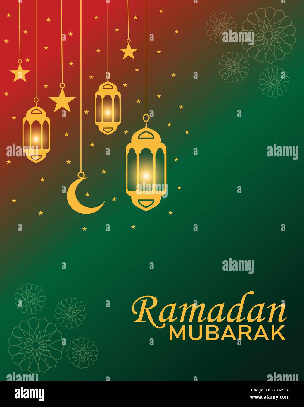 Ramadan Mubarak, Islamic greetings background vector design Stock ...
