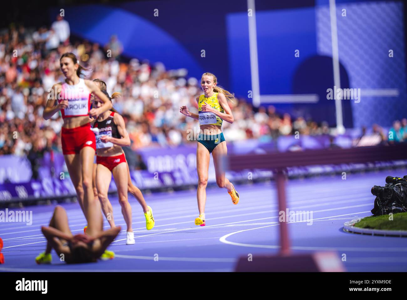 Cara Feain-Ryan participating in the 3000 metres steeplechase at the ...