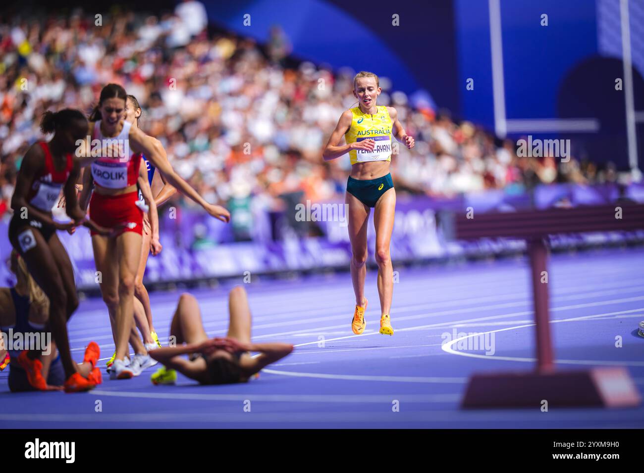Cara Feain-Ryan participating in the 3000 metres steeplechase at the ...