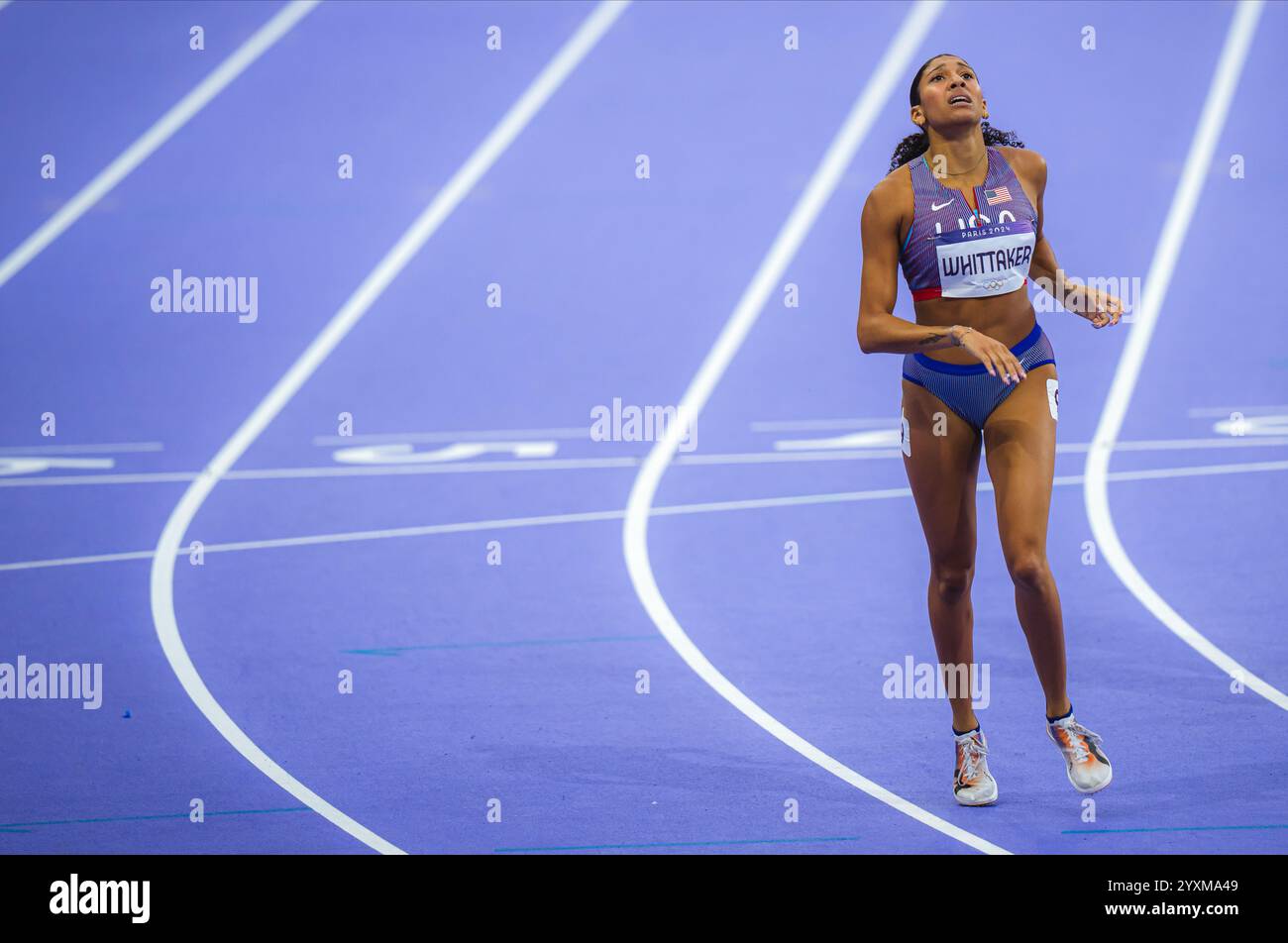 Juliette Whittaker participating in the 800 meters at the Paris 2024 ...