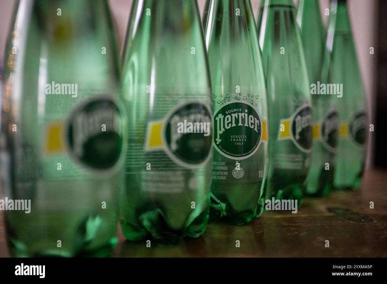 This photo shows bottles of Perrier in Paris, France on December 17 ...