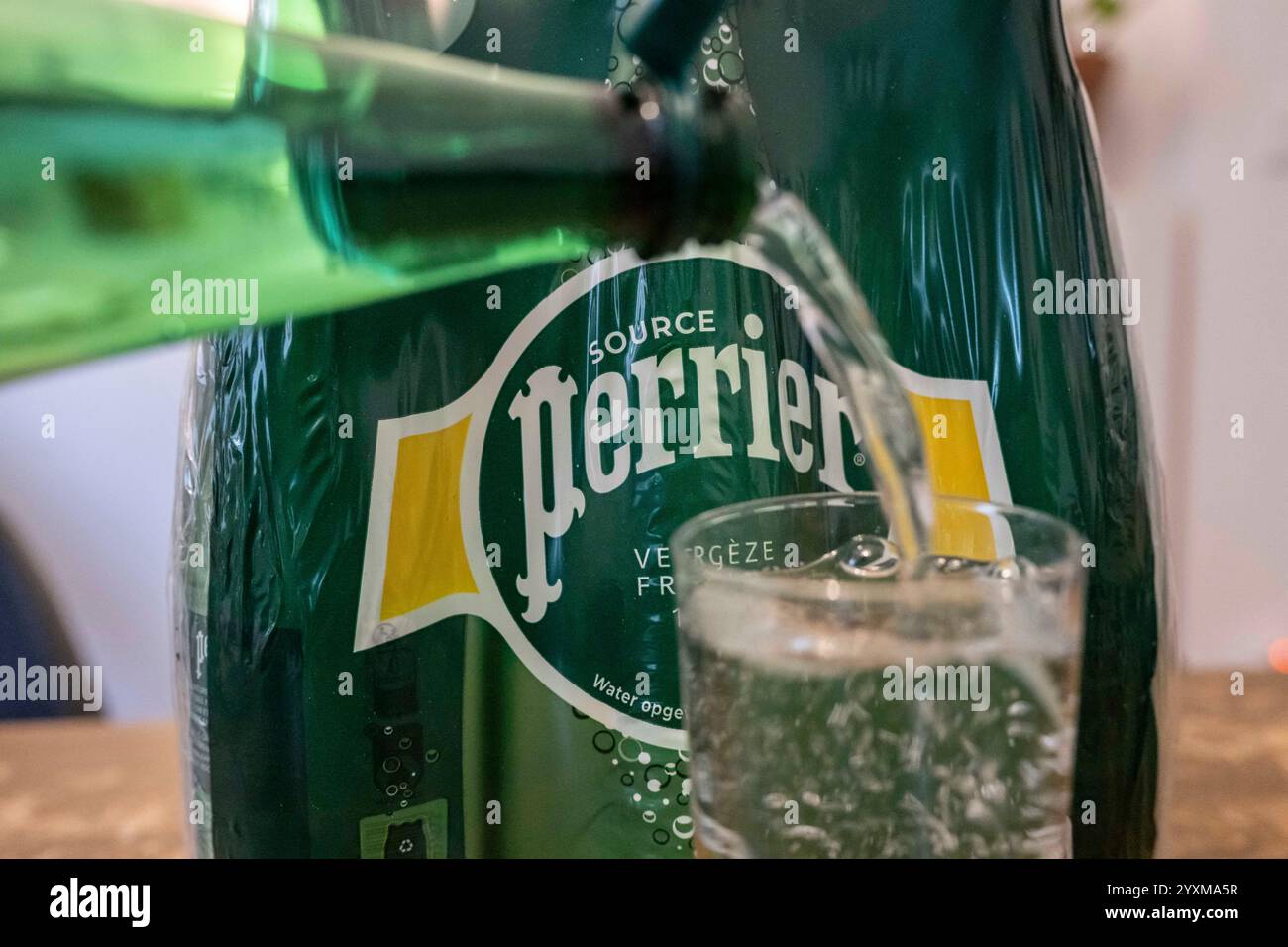 This photo shows bottles of Perrier in Paris, France on December 17 ...