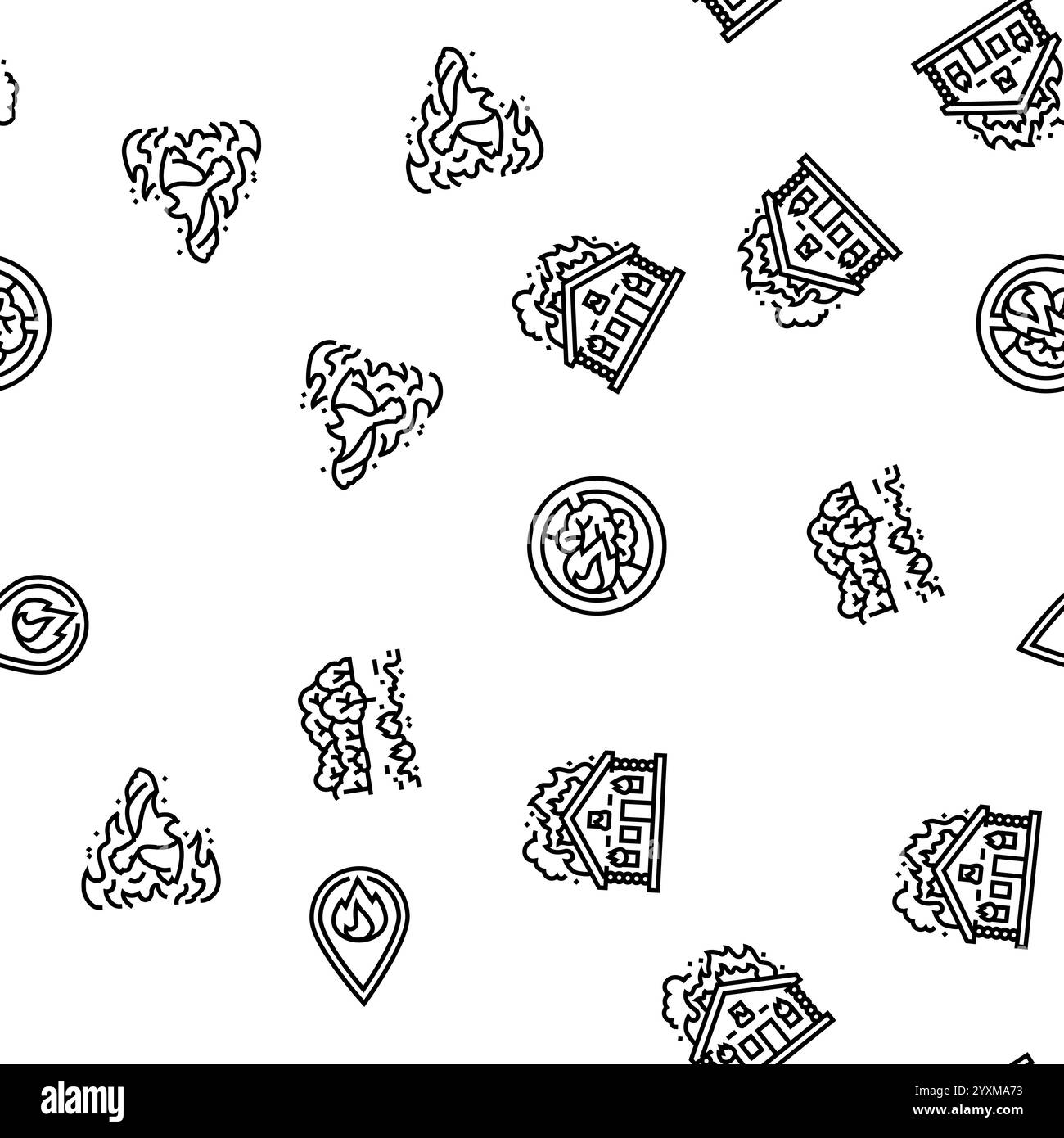 wildfire blaze firestorm burn seamless pattern vector Stock Vector ...