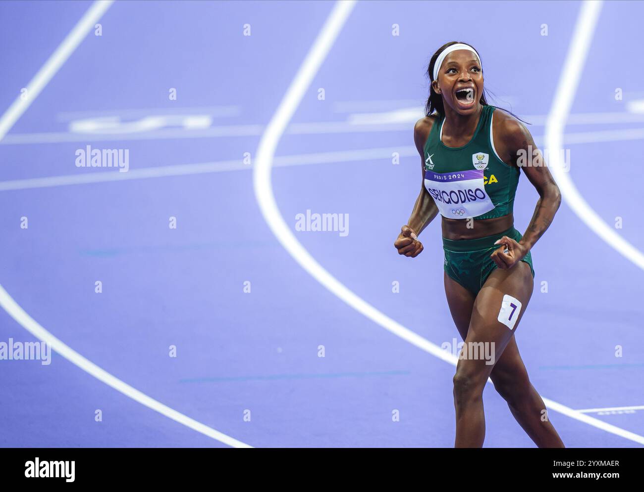 Prudence Sekgodiso participating in the 800 meters at the Paris 2024 ...