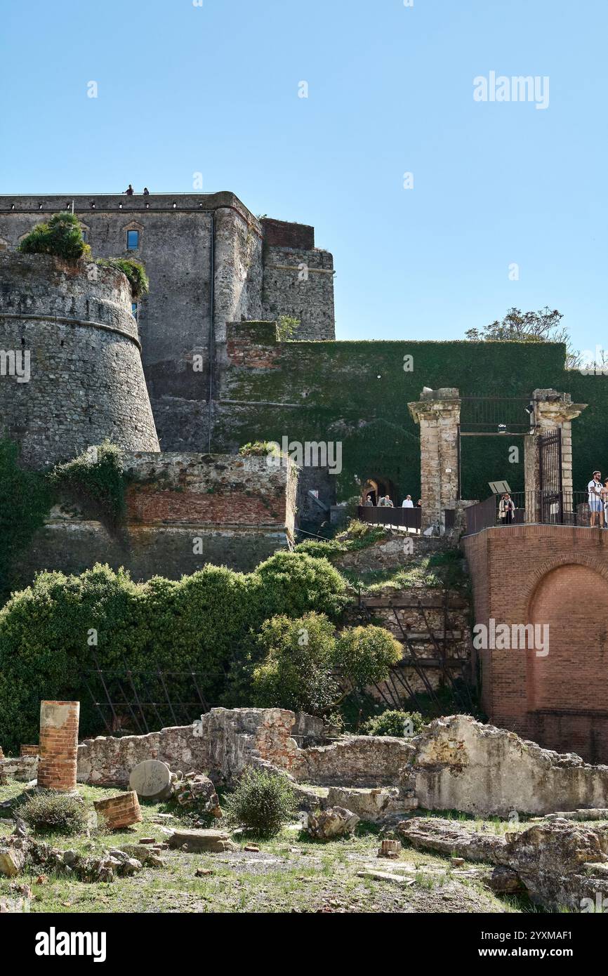 Savona. Italia - December 17, 2024: view of the priamar fortress ...