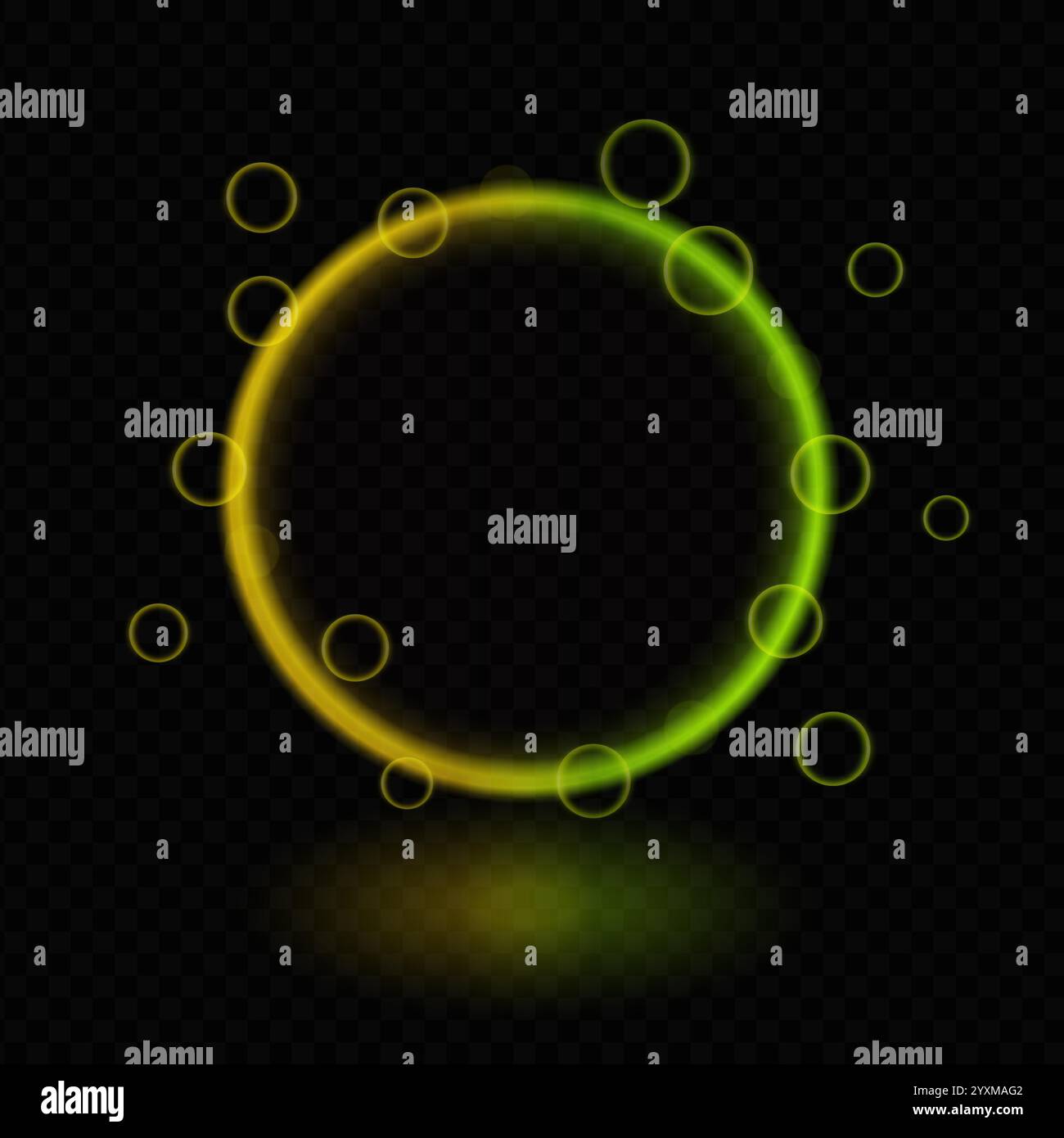 Neon gradient magic circle. Glowing multicolor ring, futuristic light ...