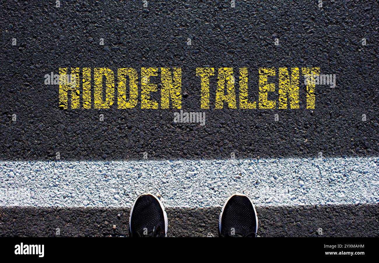 Hidden talent message written on asphalt road. Conceptual hidden talent ...