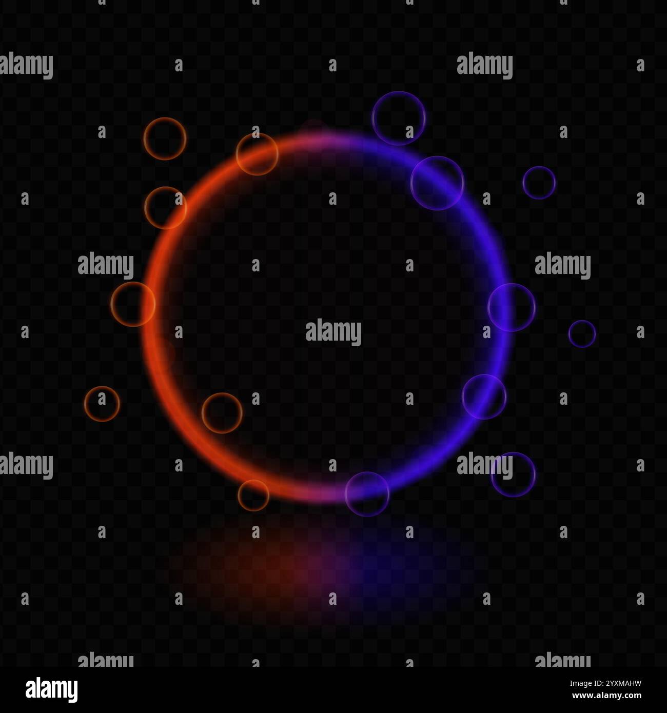 Neon gradient magic circle. Glowing multicolor ring, futuristic light ...
