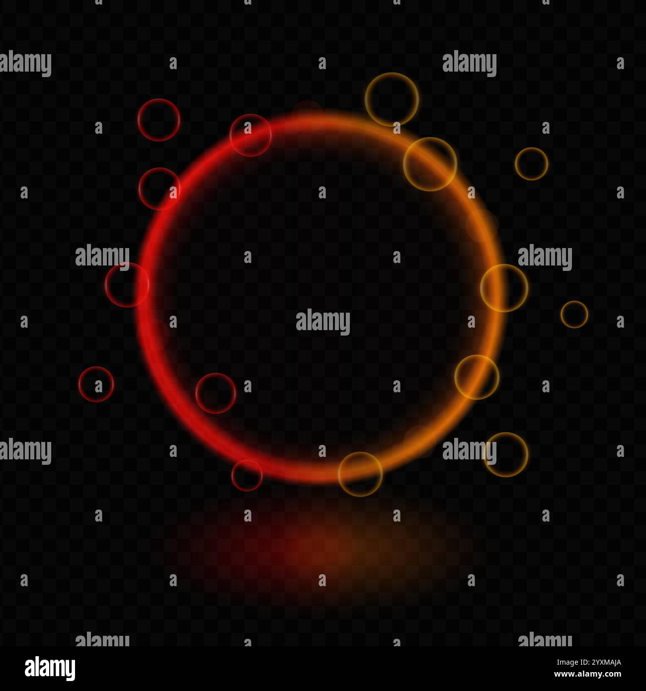 Neon gradient magic circle. Glowing multicolor ring, futuristic light ...