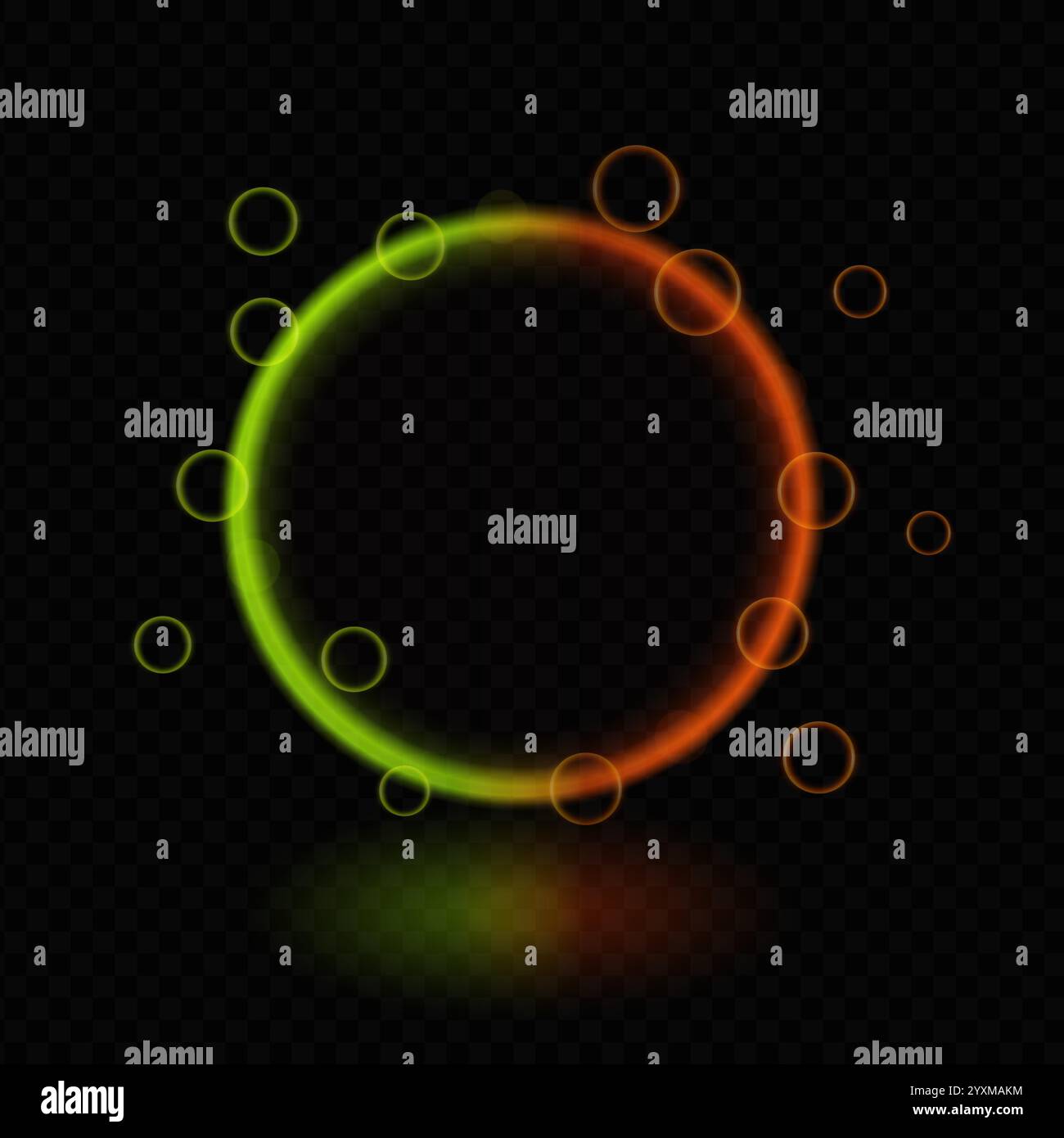 Neon gradient magic circle. Glowing multicolor ring, futuristic light ...