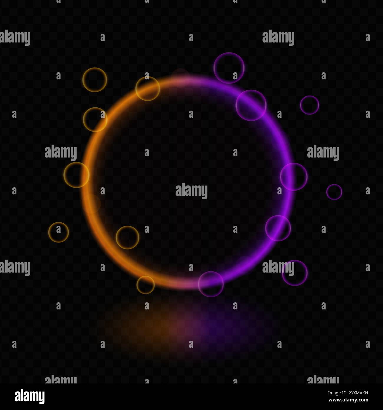 Neon gradient magic circle. Glowing multicolor ring, futuristic light ...