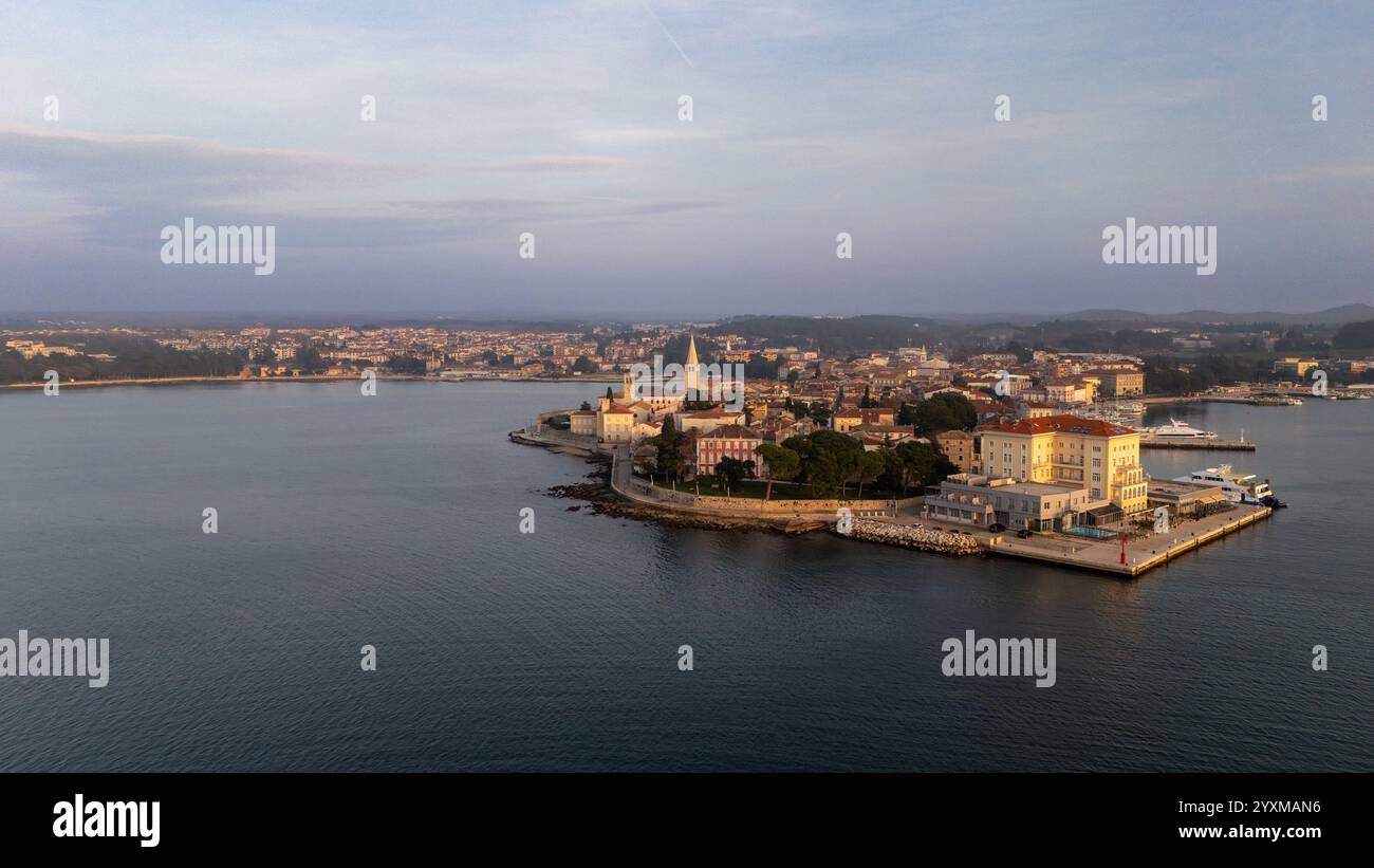 A breathtaking aerial image showcasing the historic peninsula town of ...