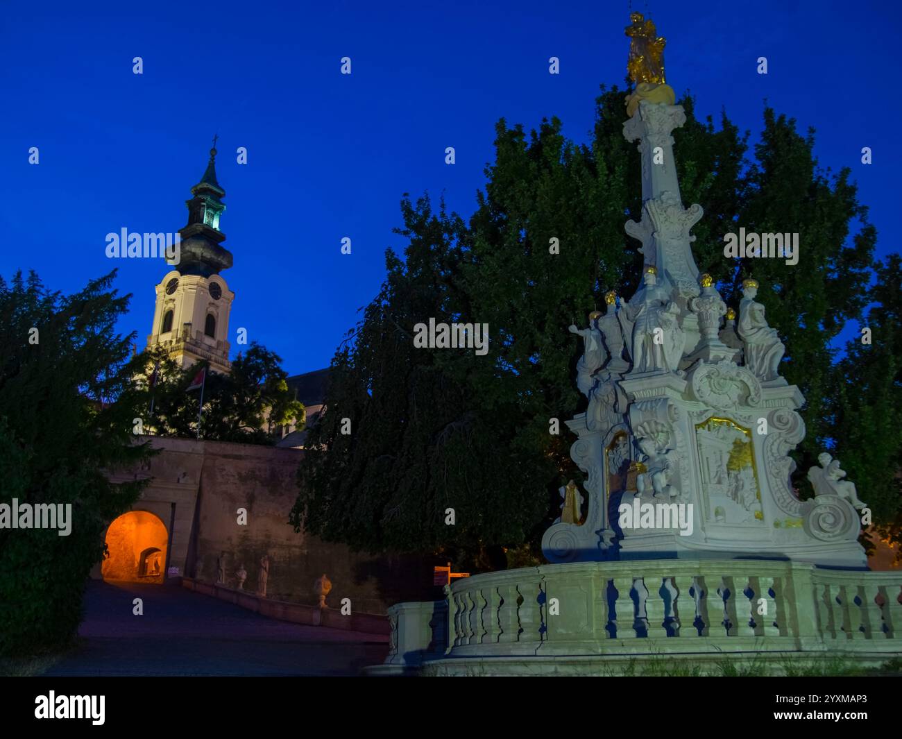 Marian and Holy Trinity column, the Baroque plague column in Nitra in ...