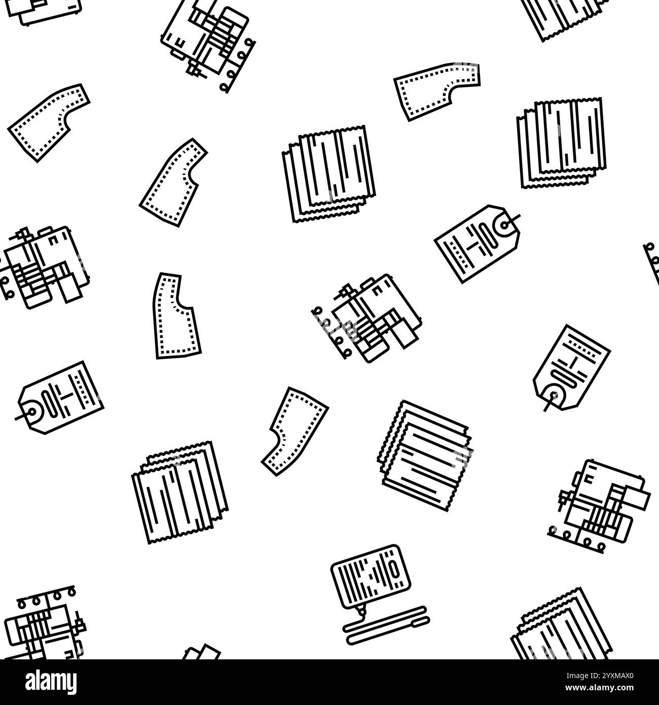 dressmaking fashion sewing style seamless pattern vector Stock Vector ...