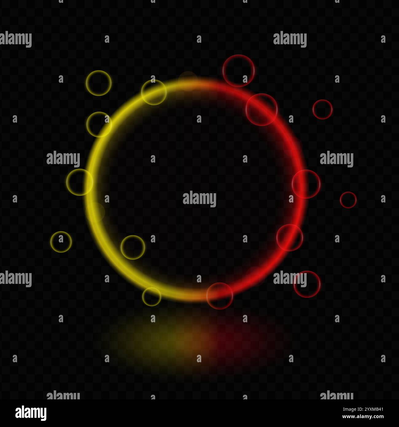 Neon gradient magic circle. Glowing multicolor ring, futuristic light ...