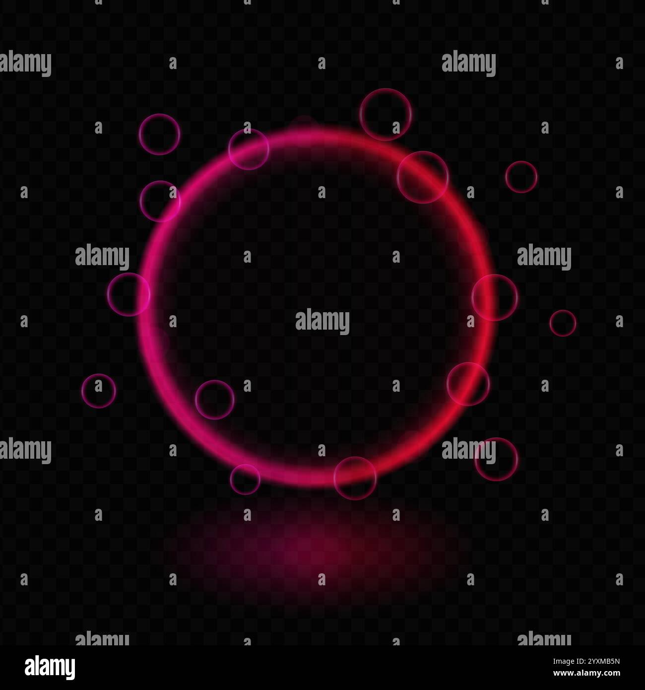 Neon gradient magic circle. Glowing multicolor ring, futuristic light ...