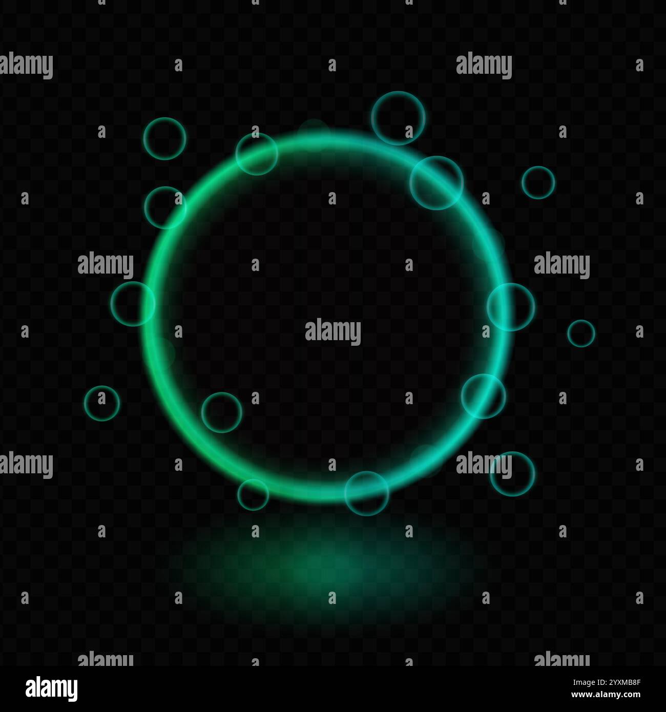 Neon gradient magic circle. Glowing multicolor ring, futuristic light ...