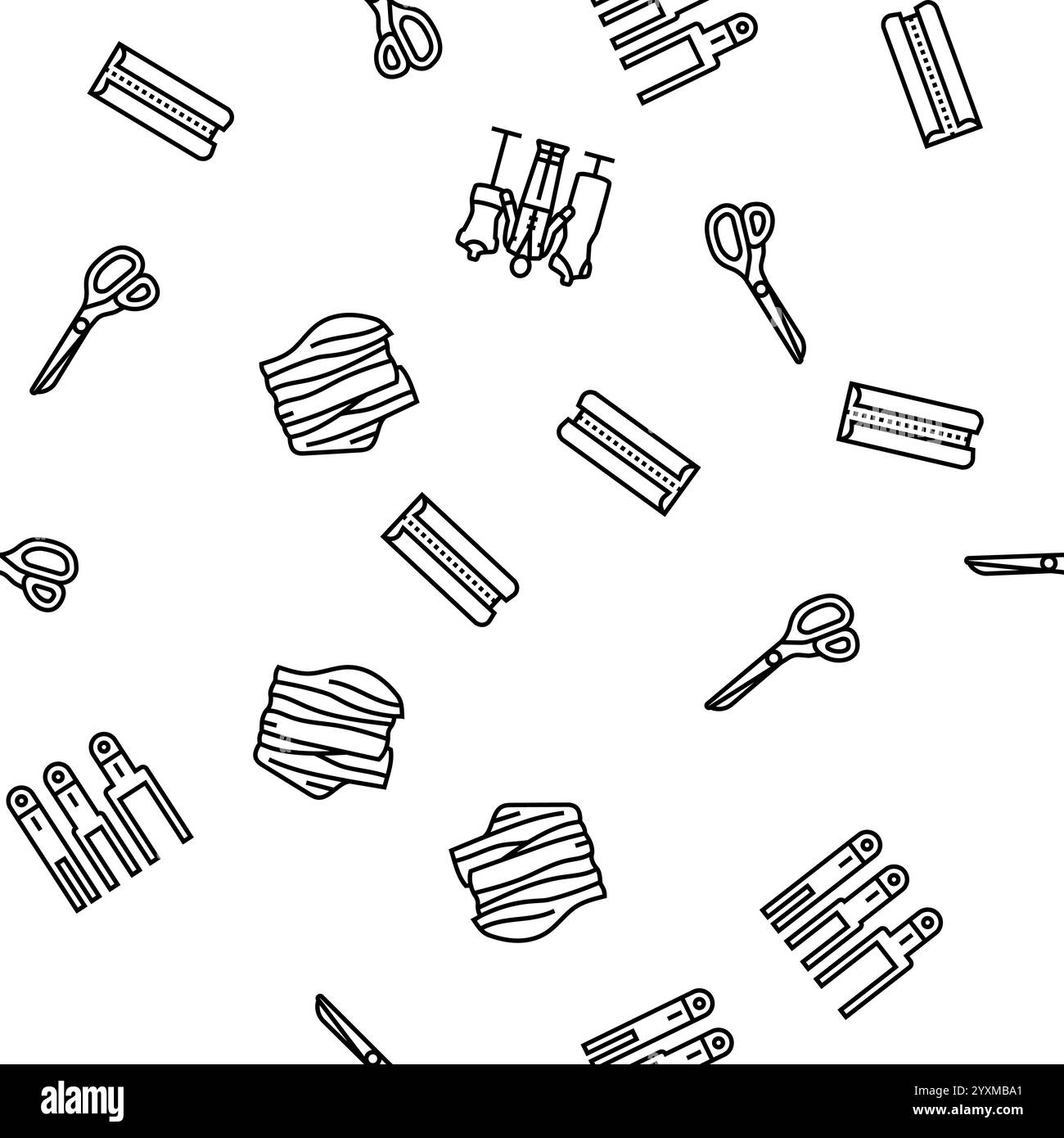 dressmaking fashion sewing style seamless pattern vector Stock Vector ...