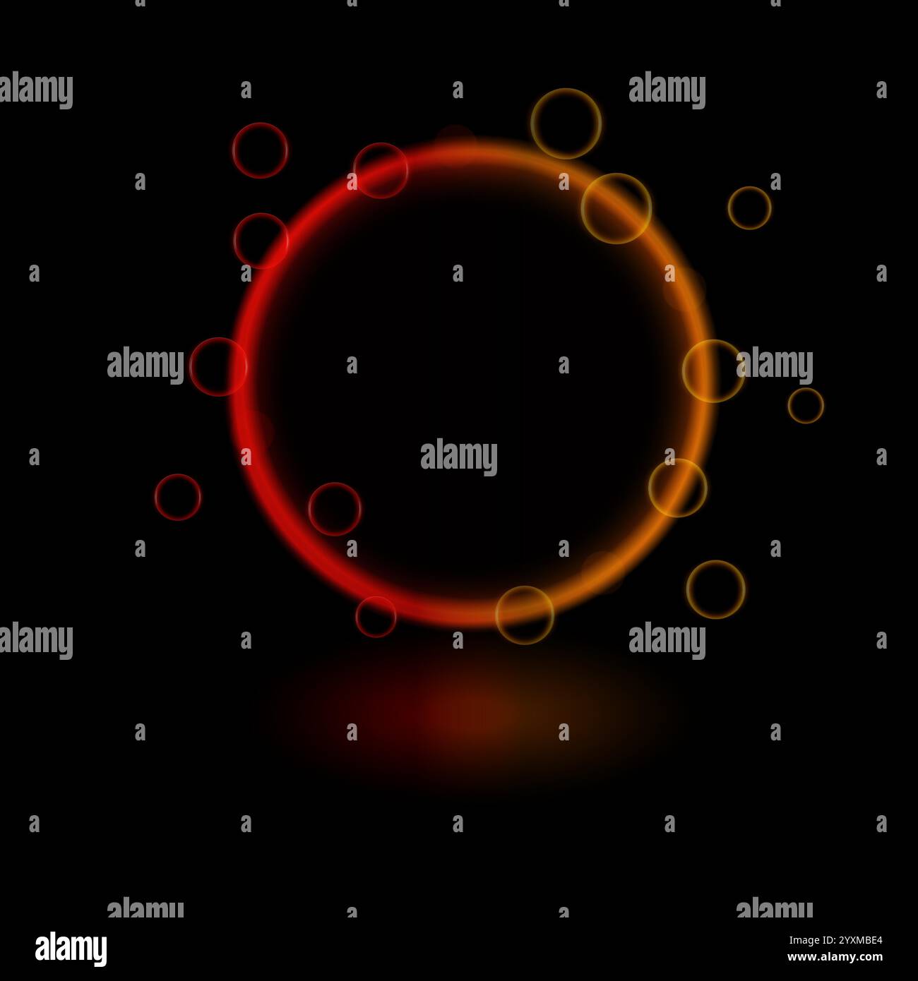 Neon gradient magic circle. Glowing multicolor ring, futuristic light ...