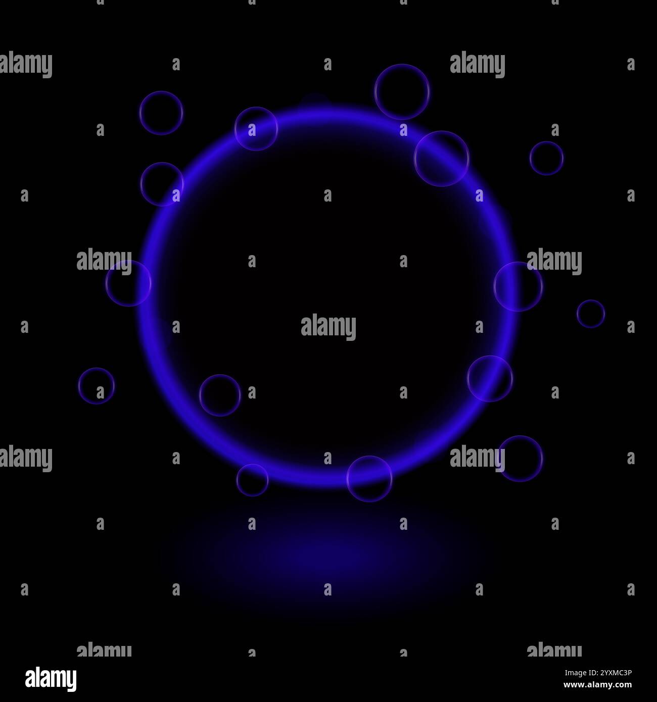Neon gradient magic circle. Glowing multicolor ring, futuristic light ...