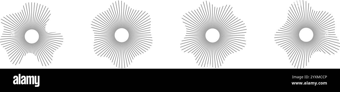Circular sound waves, depicting audio music, round symbols of voice ...