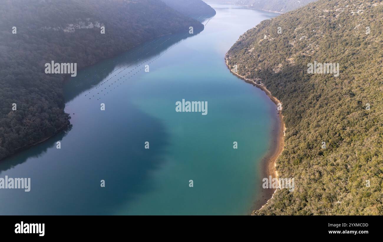 Aerial Panorama of Lim Bay, Istria, Croatia. A natural Adriatic ...
