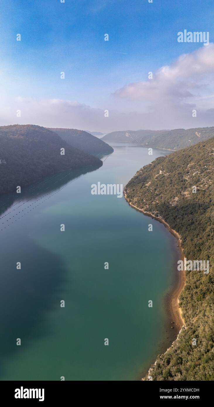 Vertical Aerial View of Lim Bay, Istria, Croatia Stock Photo - Alamy