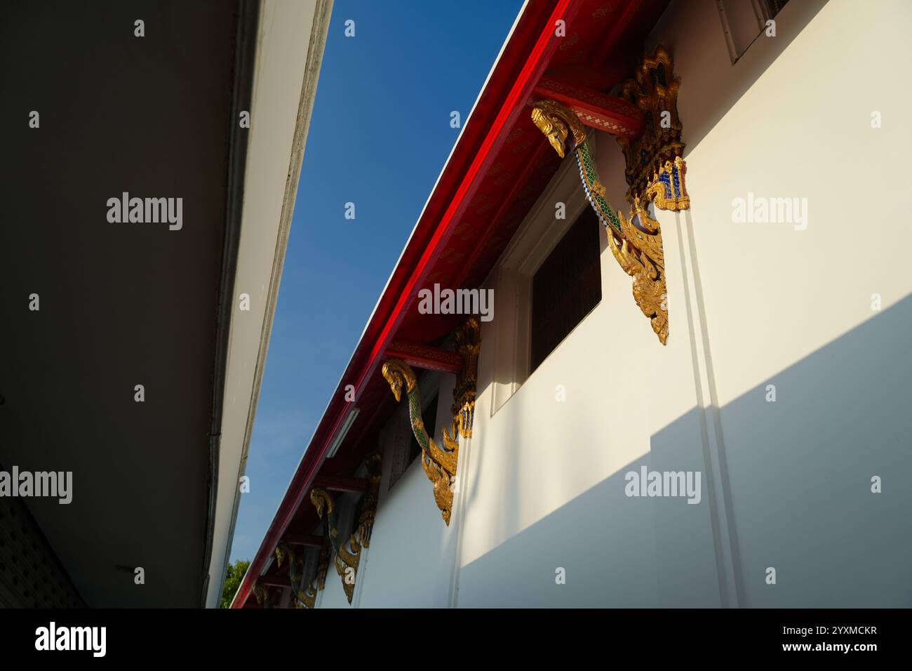 Bangkok, Thailand - November 29, 2024: Gable apex on the roof at wat ...