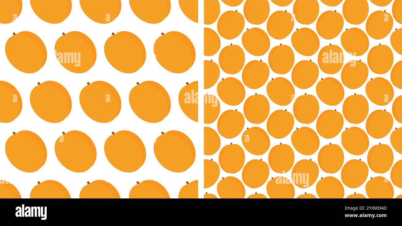 Colorful Apricots Seamless pattern in trendy sunny shade. Fruits ...