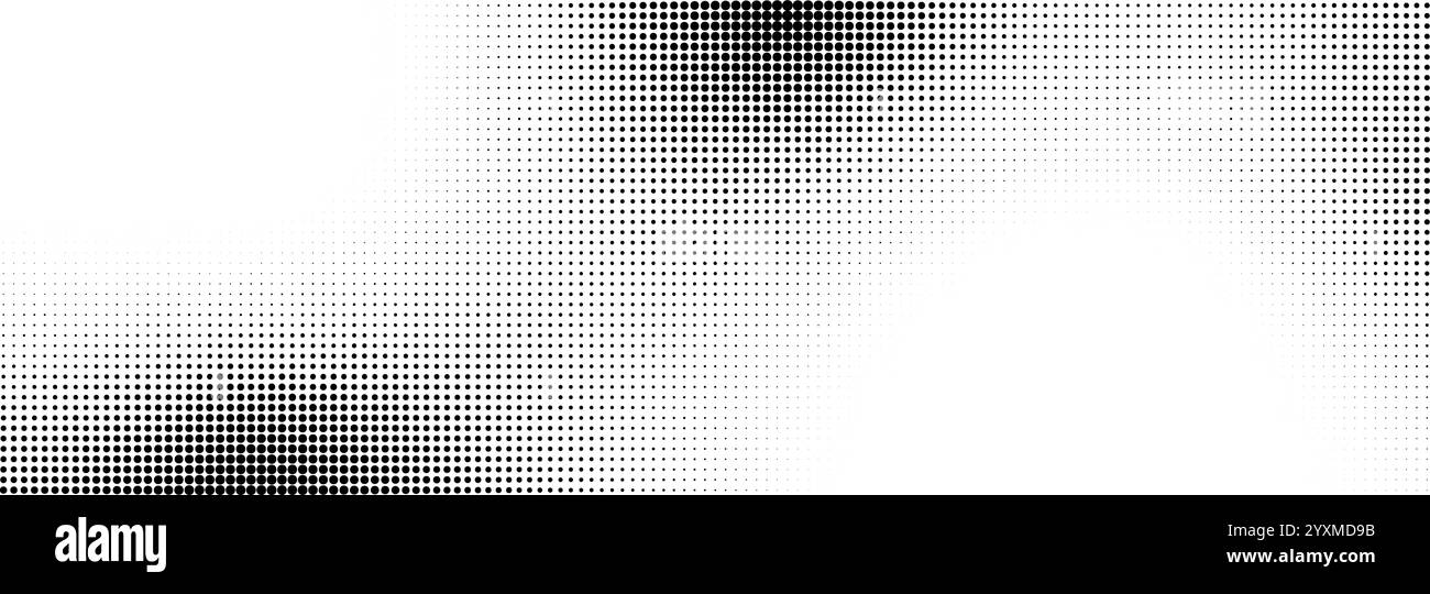 Abstract gradient background with dotted wave pattern and noise. Black ...