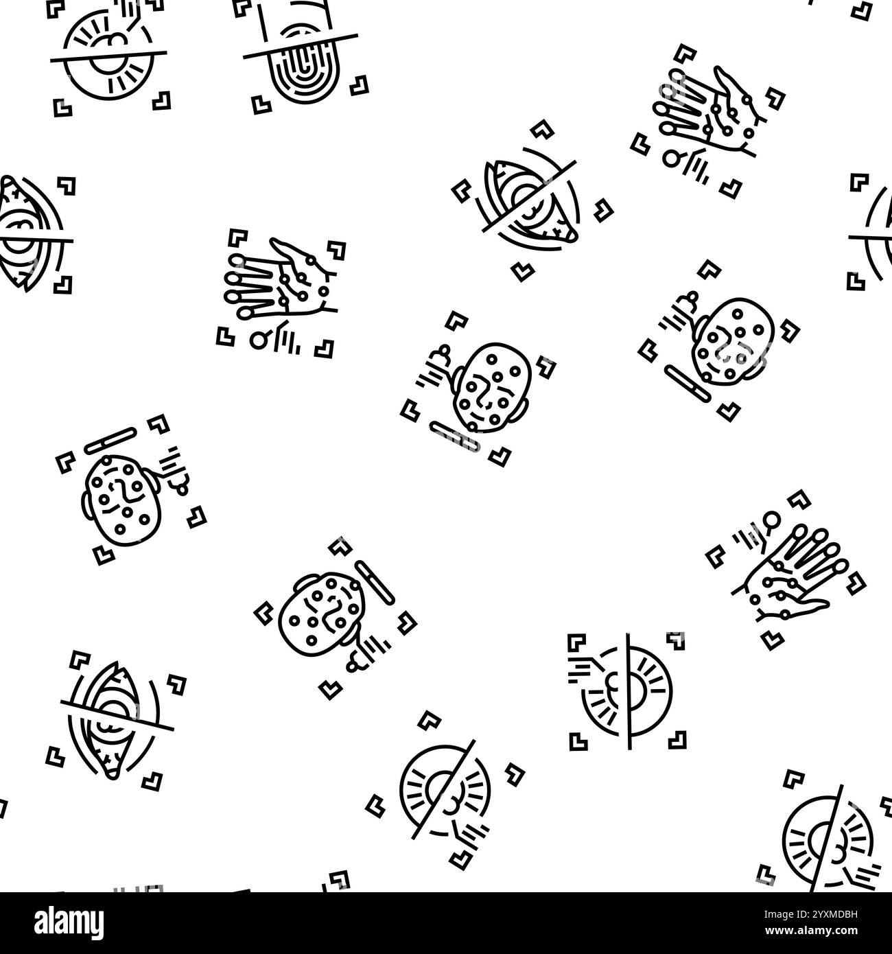 biometric fingerprint id finger seamless pattern vector Stock Vector ...