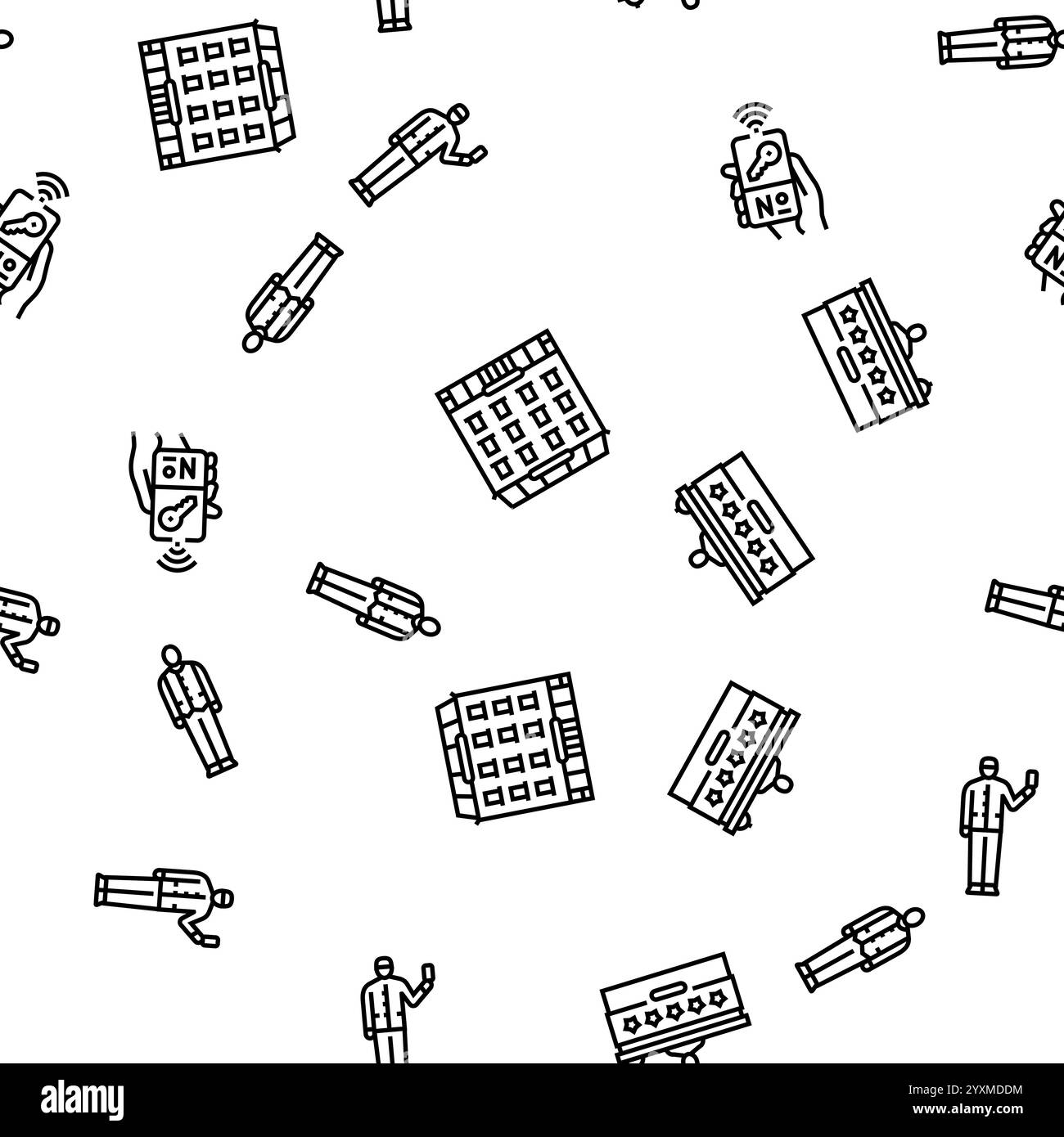 hospitality hotel service seamless pattern vector Stock Vector Image ...