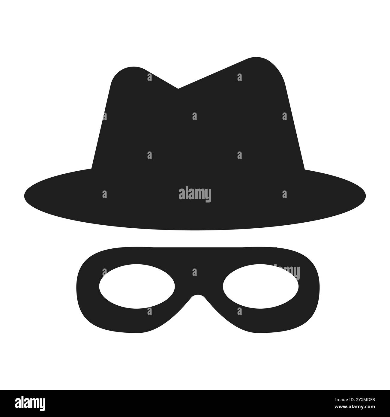 Incognito mask, villain or robber hide face element, black silhouette ...