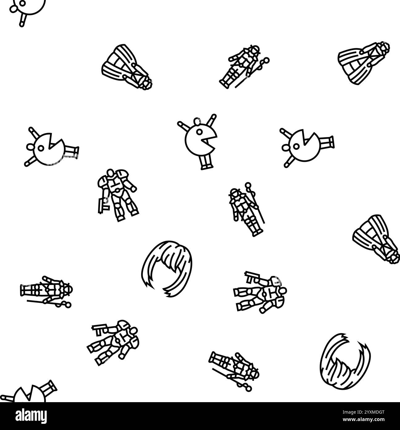 cosplay comic movie anime seamless pattern vector Stock Vector Image ...