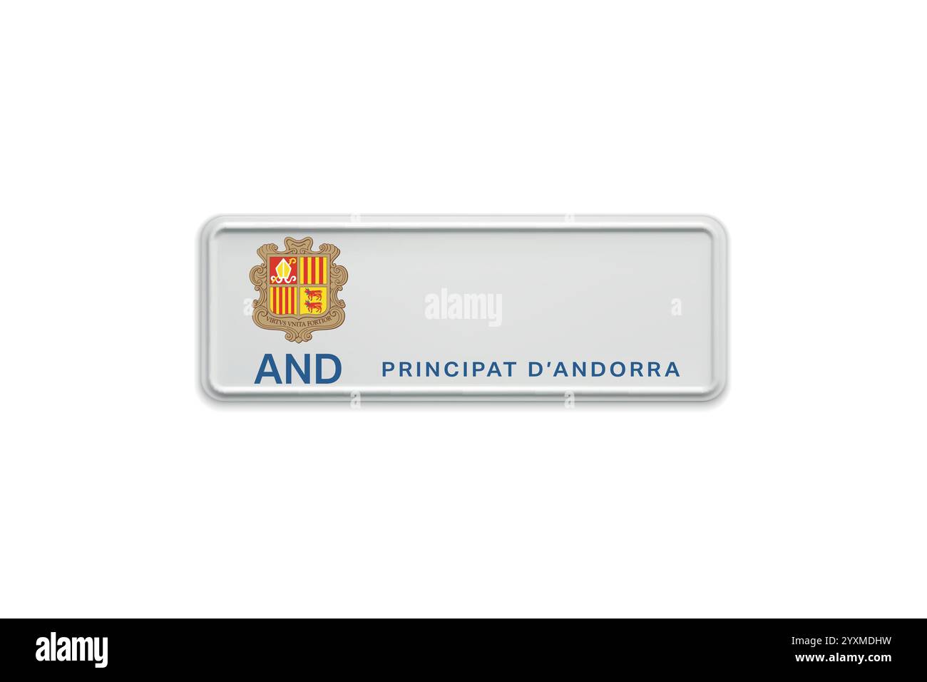 Car number plate of Andorra. Vehicle registration license. European ...
