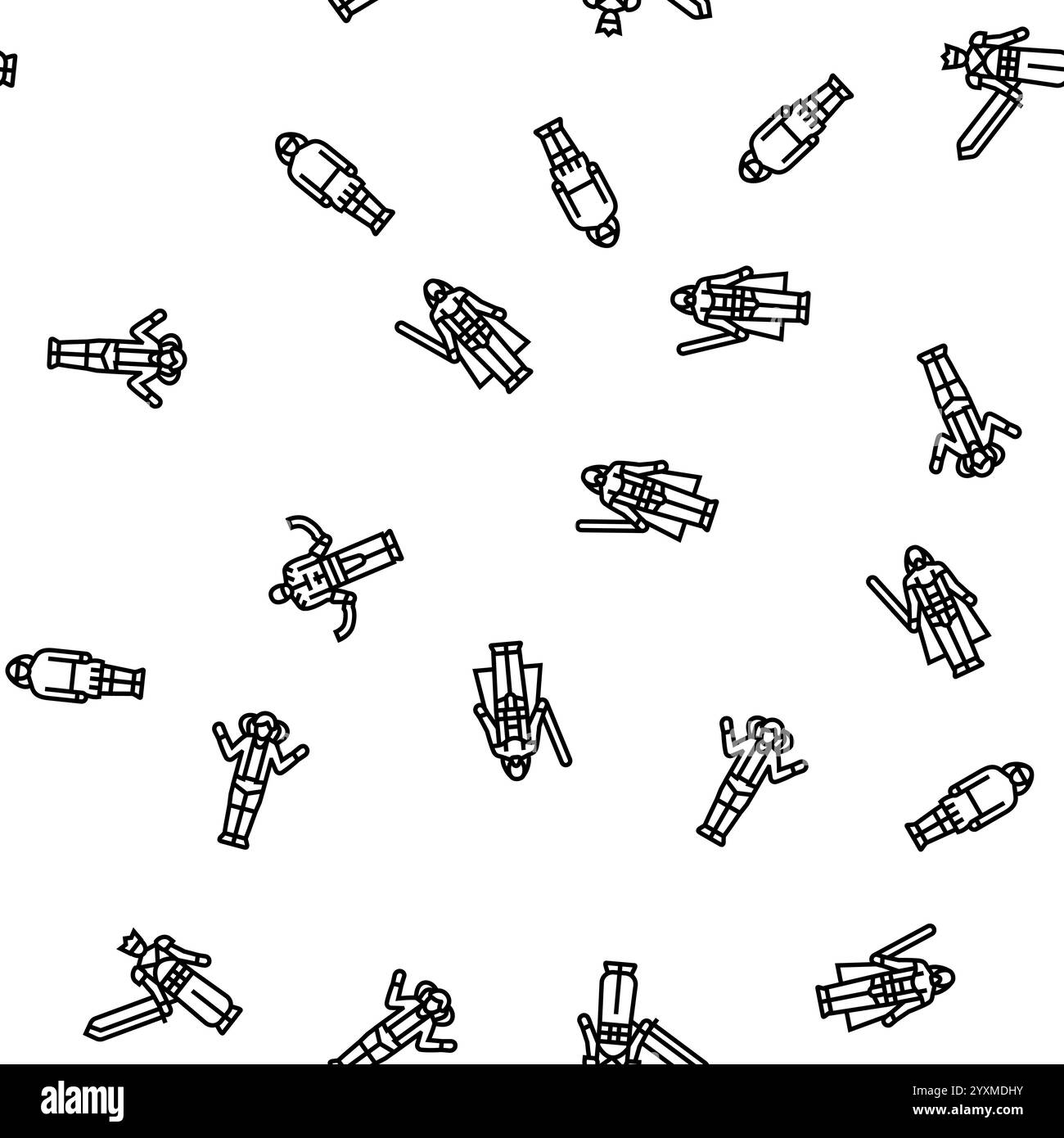 cosplay comic movie anime seamless pattern vector Stock Vector Image ...