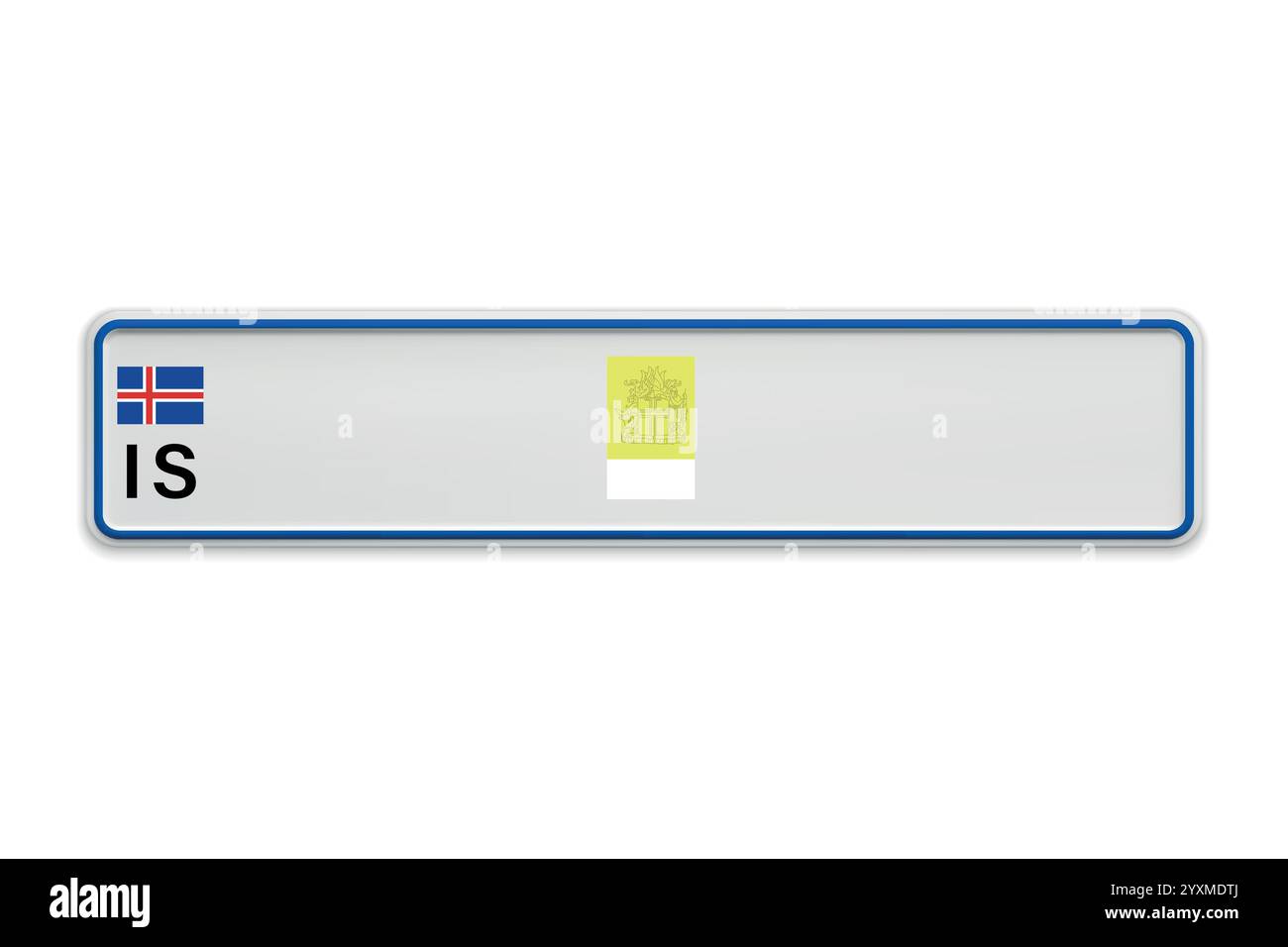 Car number plate of Iceland. Vehicle registration license. European ...