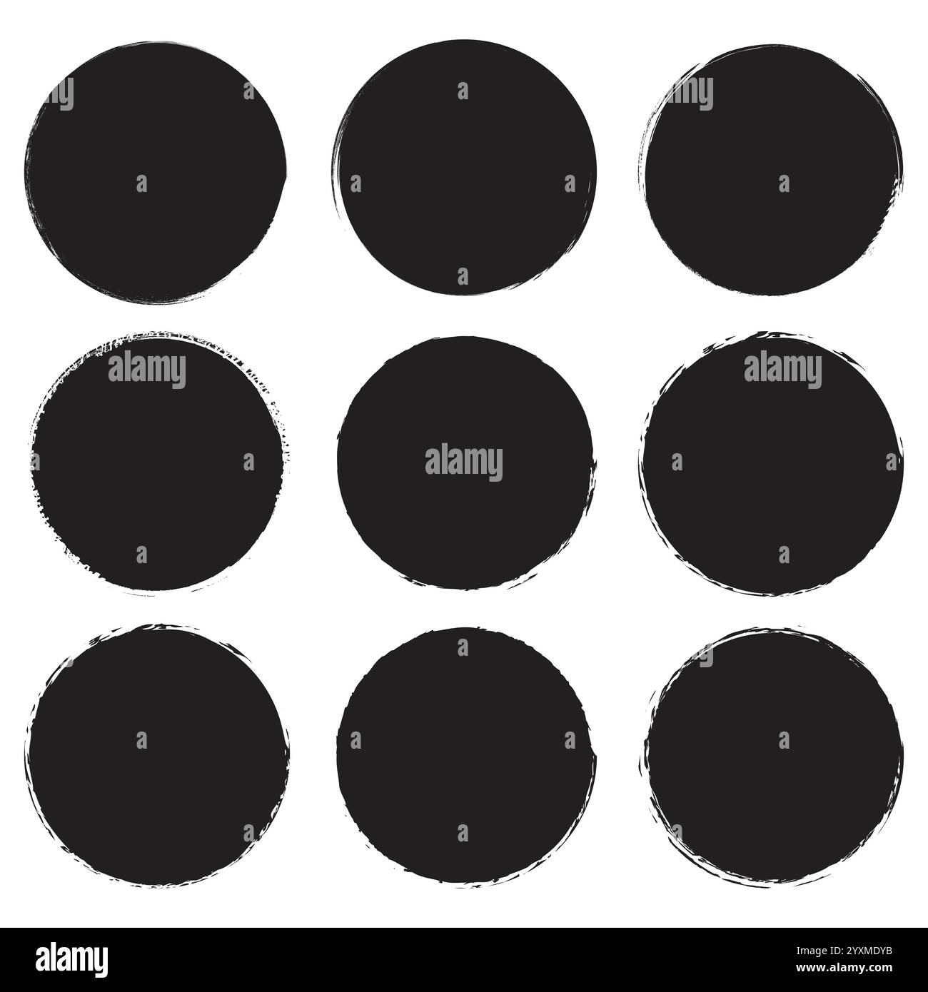 Black grunge round shapes Stock Vector Images - Alamy