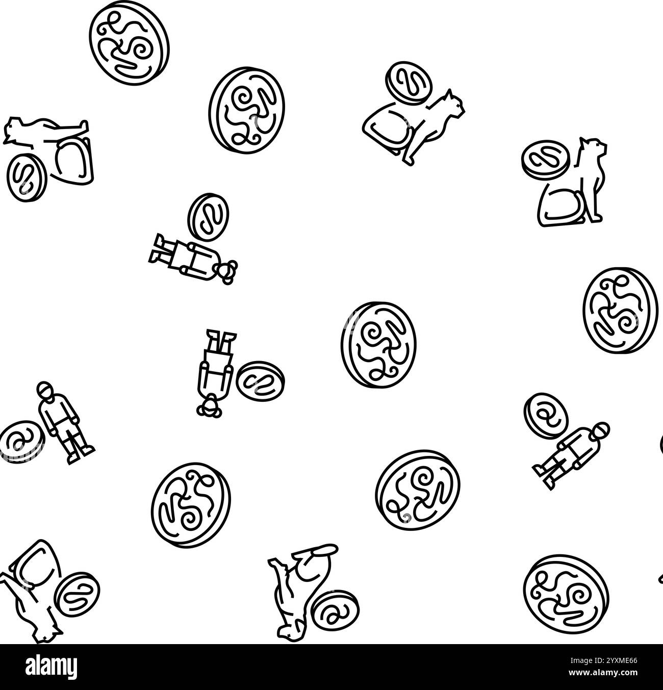 helminth worm parasite roundworm seamless pattern vector Stock Vector ...