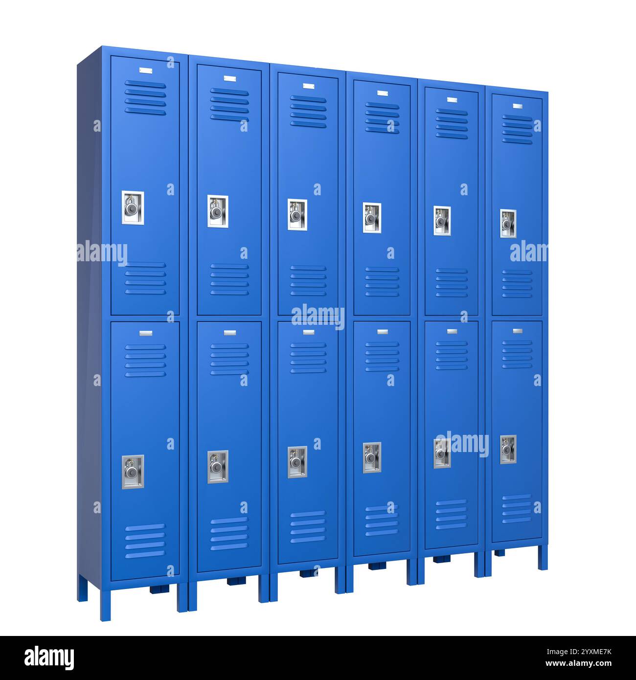 blue metal lockers on transparent background 3d Stock Photo - Alamy