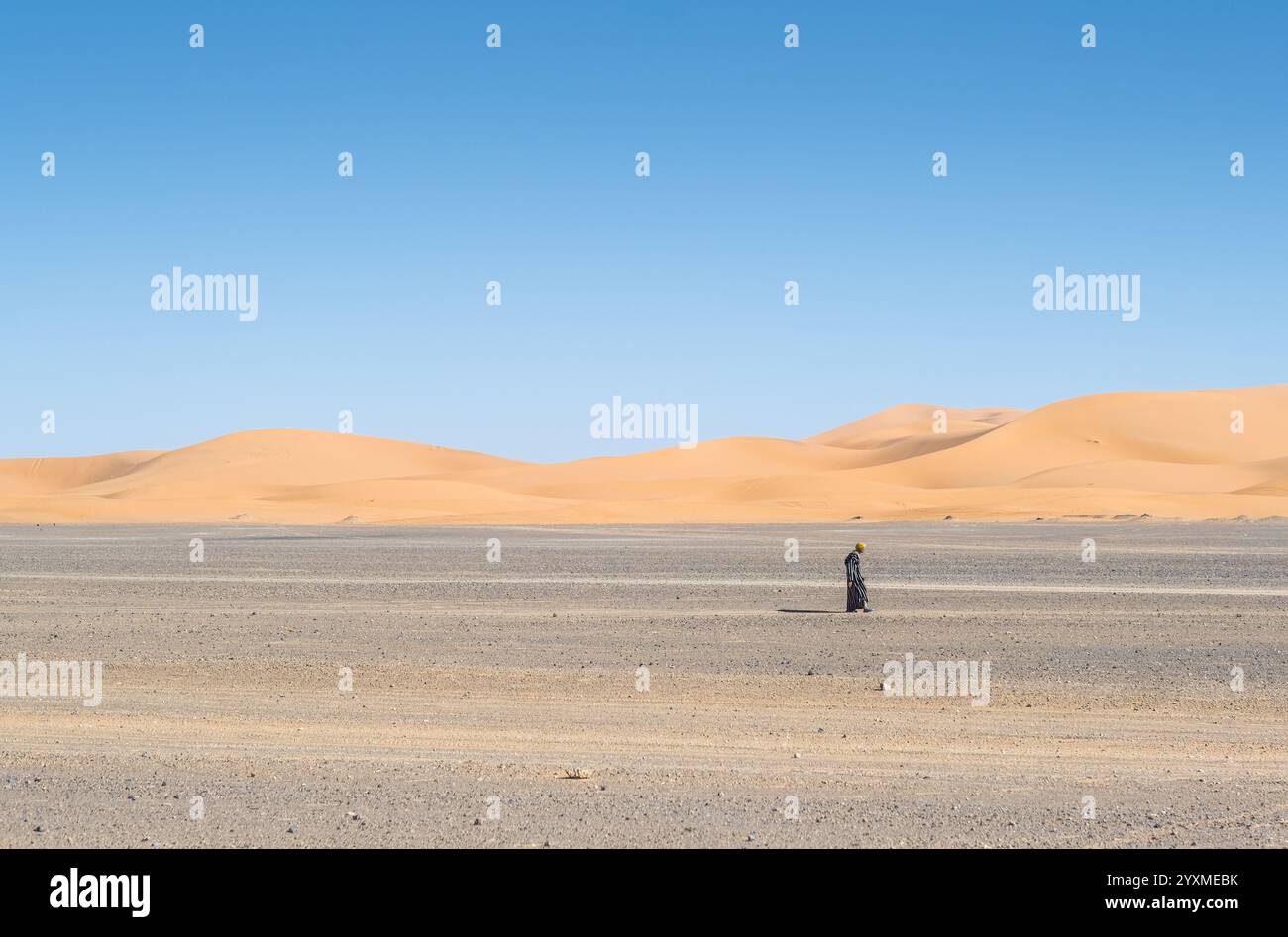 Stunning panorama of the Moroccan desert near Merzouga. You can see the ...