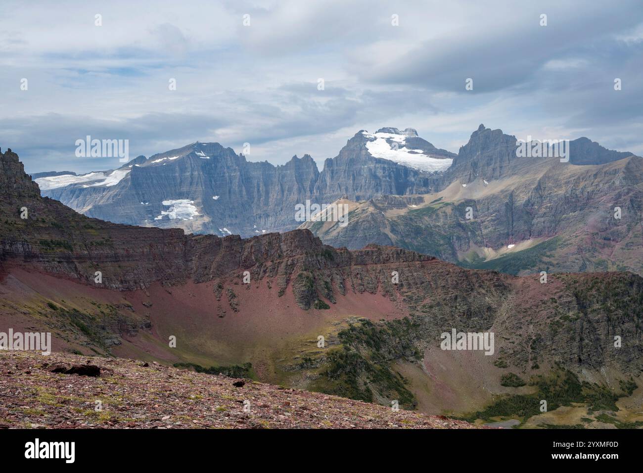 View from Red Gap Pass, Glacier National Park, Montana, USA Stock Photo ...