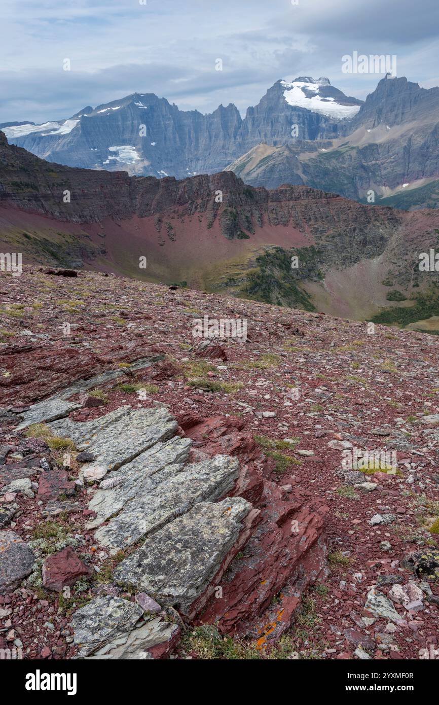 View from Red Gap Pass, Glacier National Park, Montana, USA Stock Photo ...