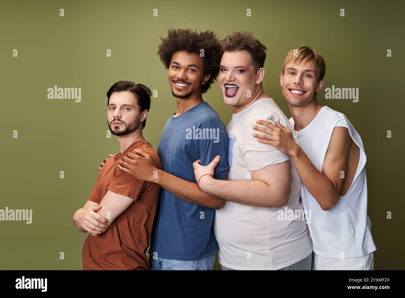 Four individuals express joy and pride, showcasing their unique styles ...